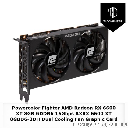 Powercolor Fighter AMD Radeon RX 6600 XT 8GB GDDR6 16Gbps AXRX 6600 XT ...