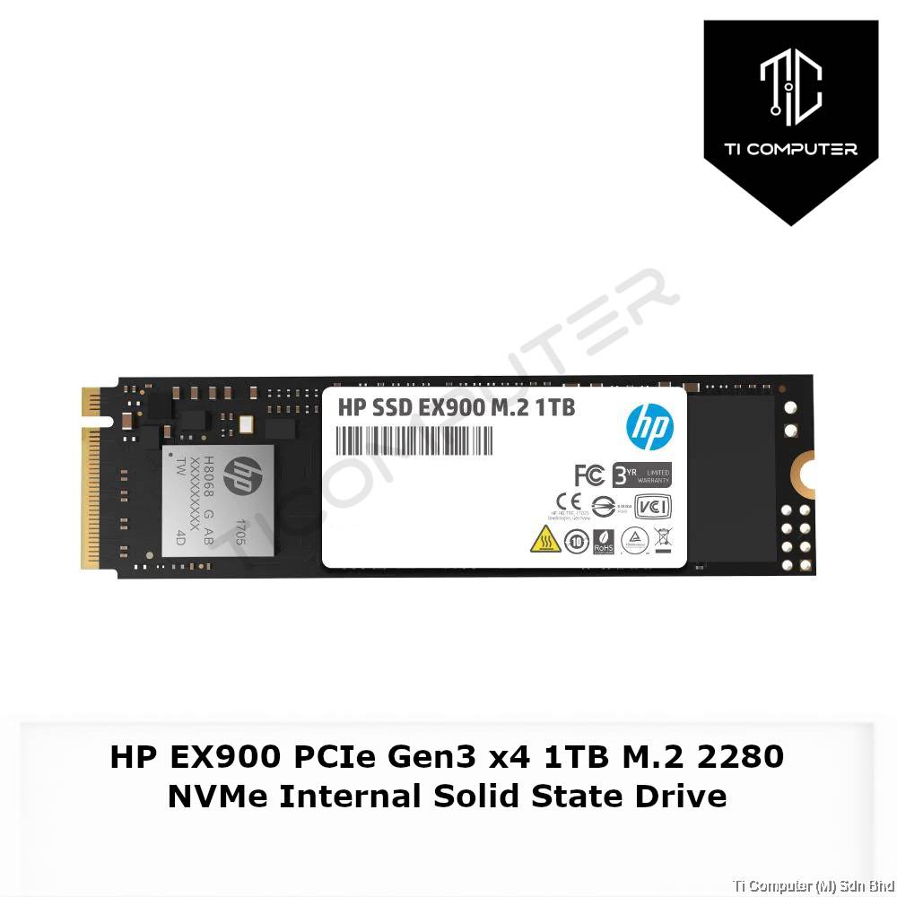NEW HP EX900 PCIe Gen3 x4 1TB M.2 2280 NVMe Internal Solid State Drive