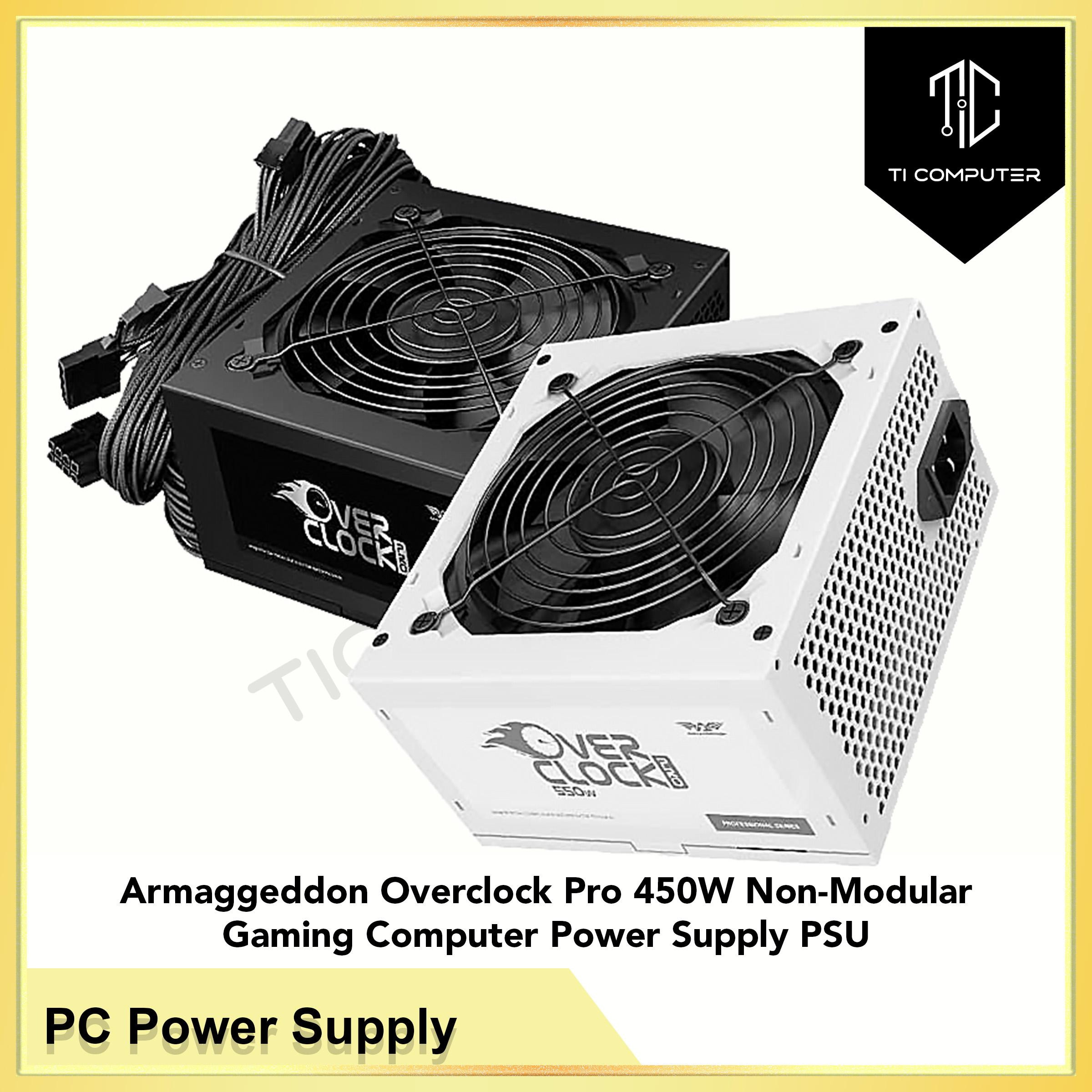 Armaggeddon Overclock Pro 450W Non-Modular Gaming Computer Power Supply PSU